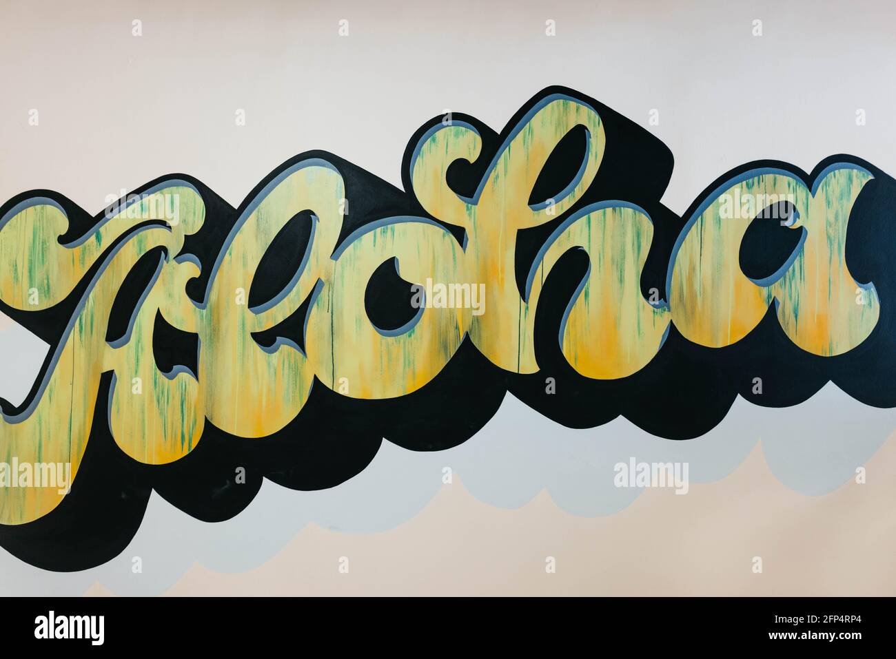 Colorful aloha mural in Waikiki beach Stock Photo - Alamy