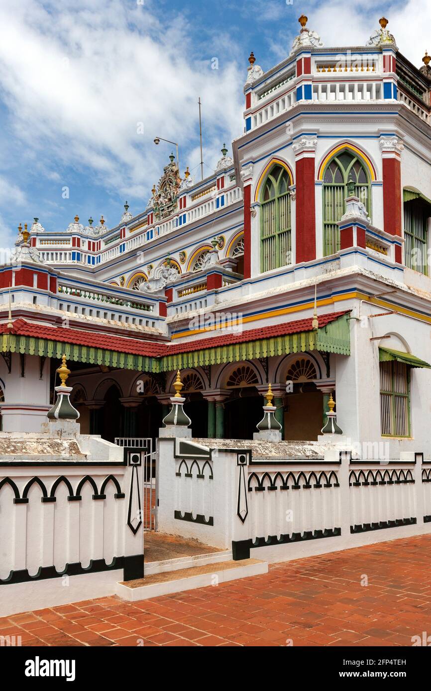 Kanadukathan Palace at Karaikkudi in Kanadukathan in the Tamil Nadu region of southern India ...