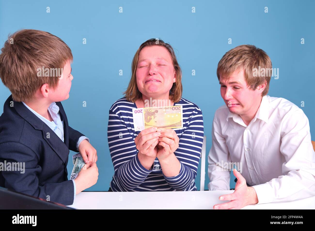 Kid crying teacher hi-res stock photography and images - Alamy