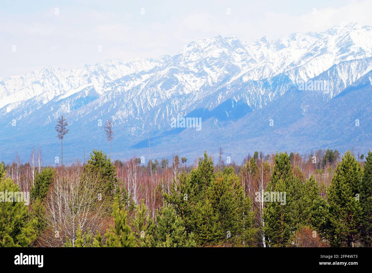 View of the Sayan Mountains in the Tunka valley Stock Photo - Alamy