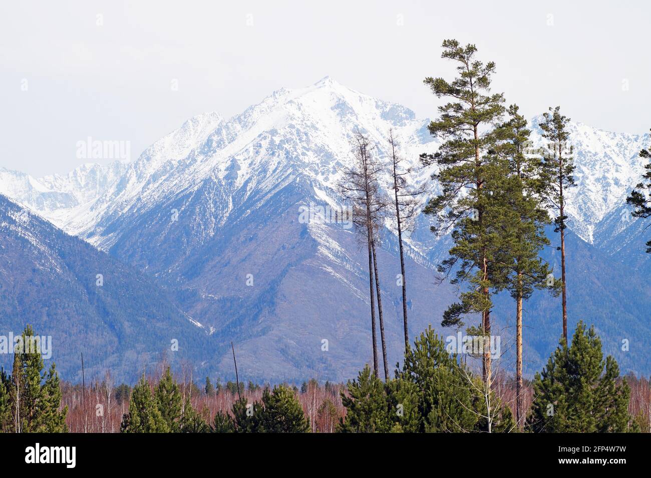 View of the Sayan Mountains in the Tunka valley Stock Photo - Alamy