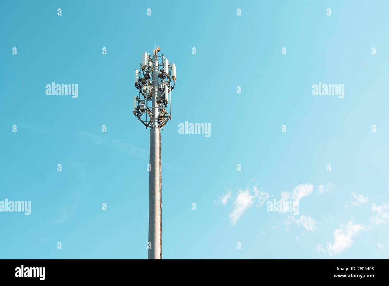 Cellular macro Base Transceiver Station. Telecommunication tower ...