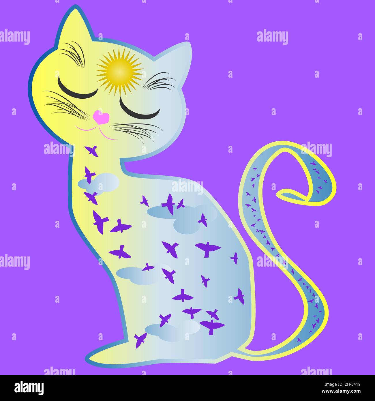 Cat sun ray Stock Vector Images - Alamy