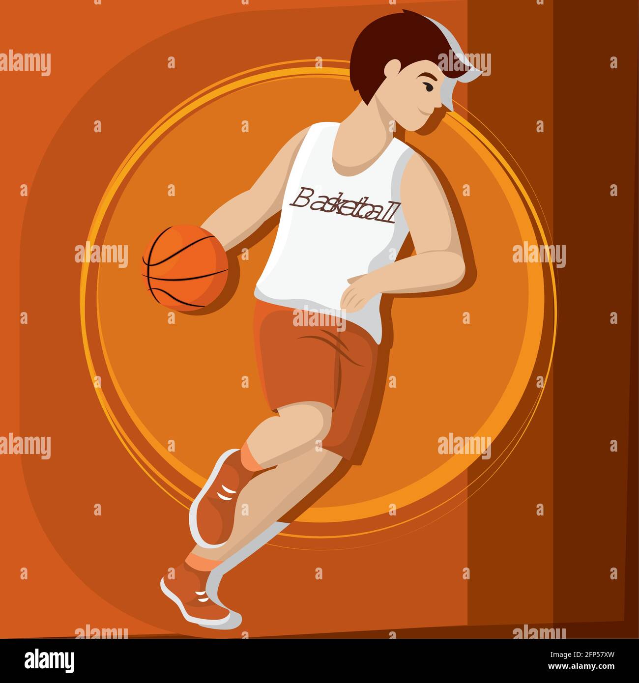 Basketball player with a ball Basketball poster Vector illustration ...