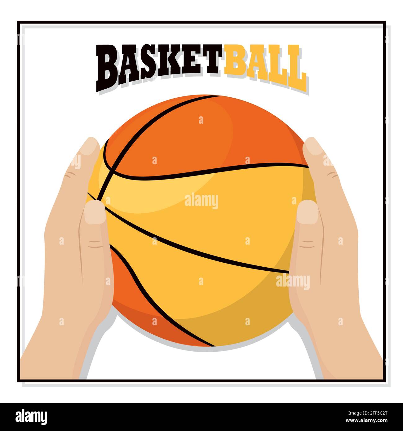 Hands with a basketball ball Basketball poster Vector illustration ...