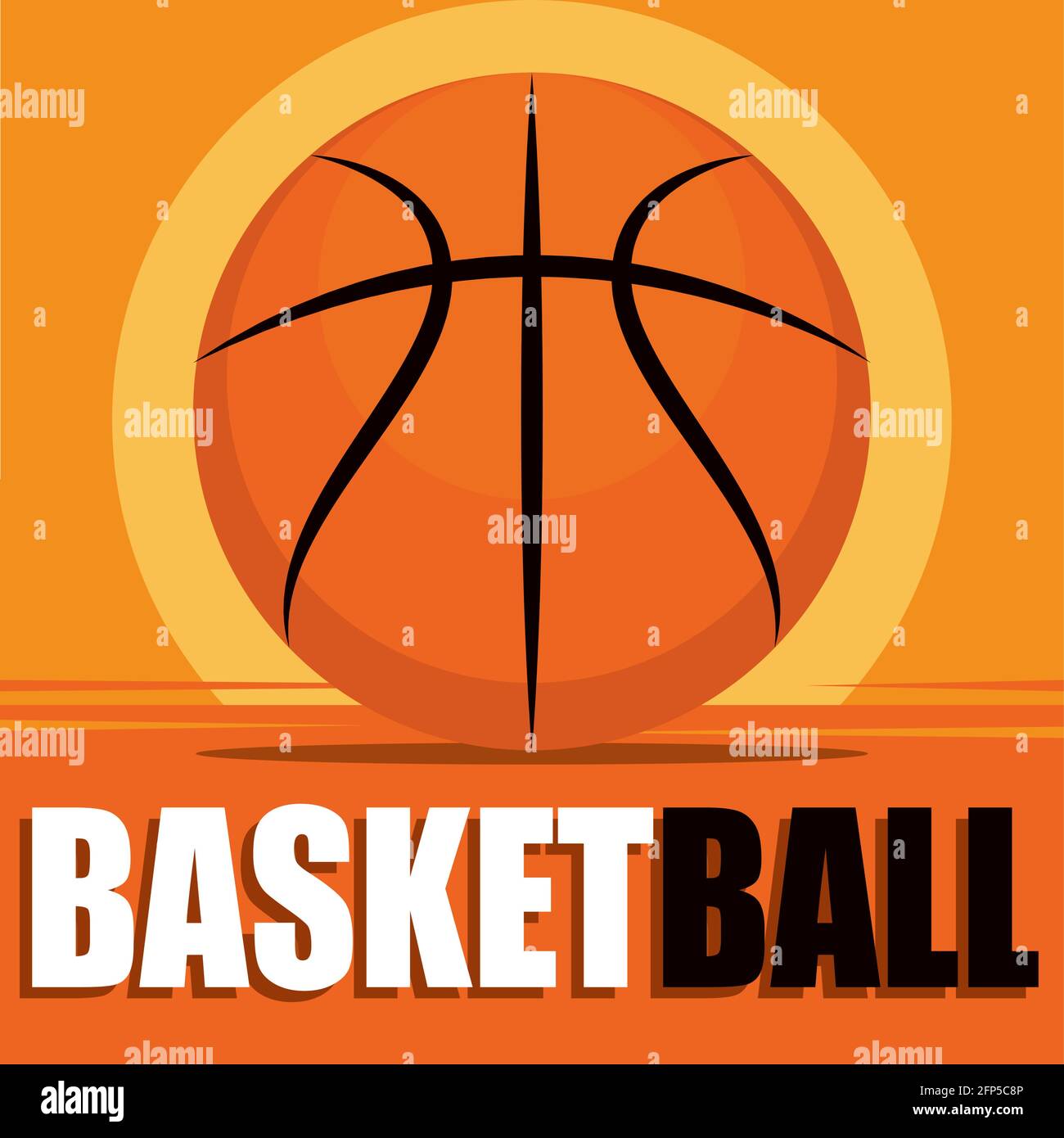 Basketball poster with a basketball ball Vector illustration Stock ...