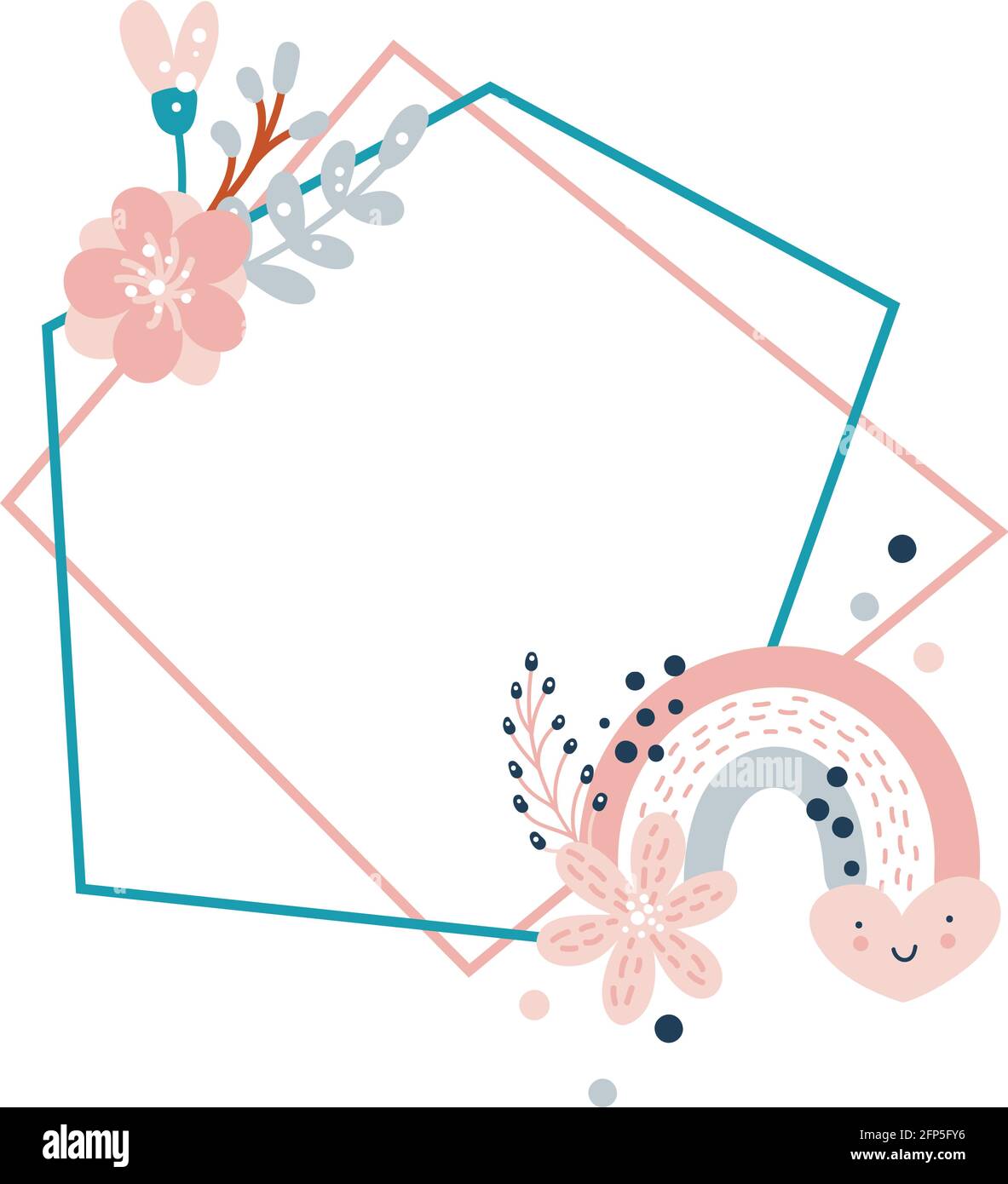 Geometric floral border hi-res stock photography and images - Alamy