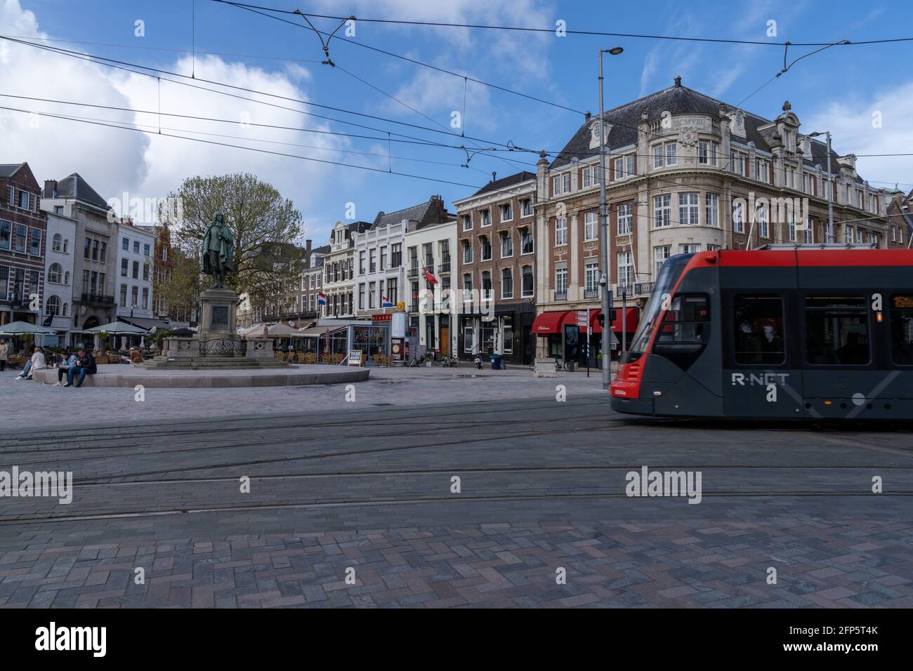 Den Haag, Netherlands - 16 May, 2021: modern tram with the Plaats ...