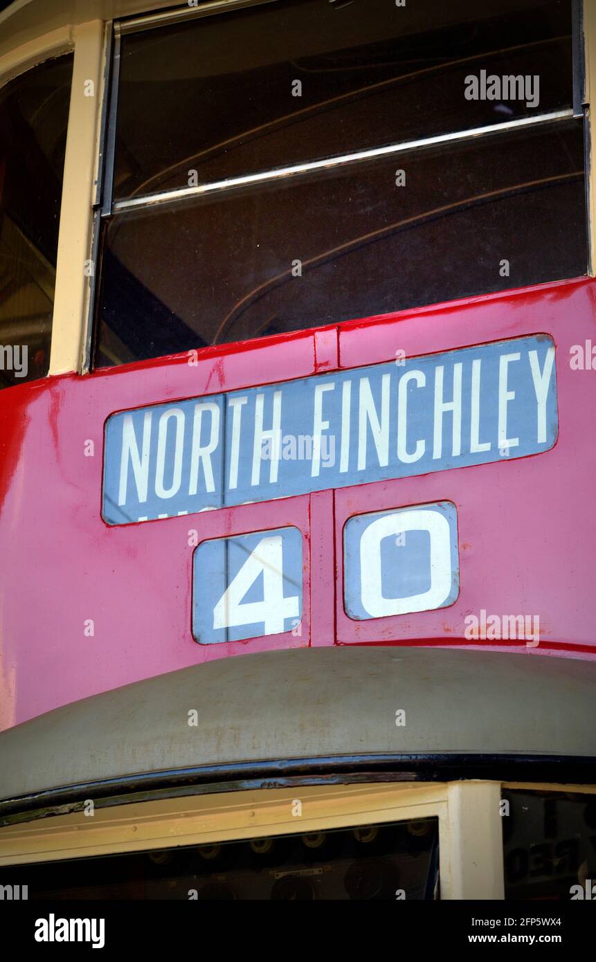 vintage tram destination sign Stock Photo - Alamy