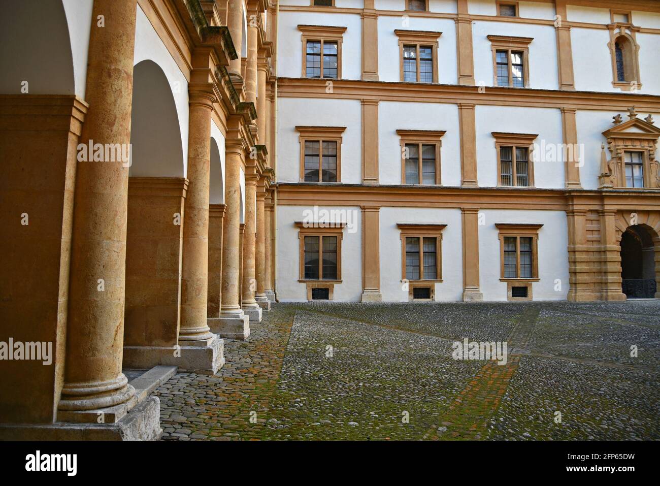 Scenic inner courtyard view of Schloss Eggenberg a 17th century Baroque ...