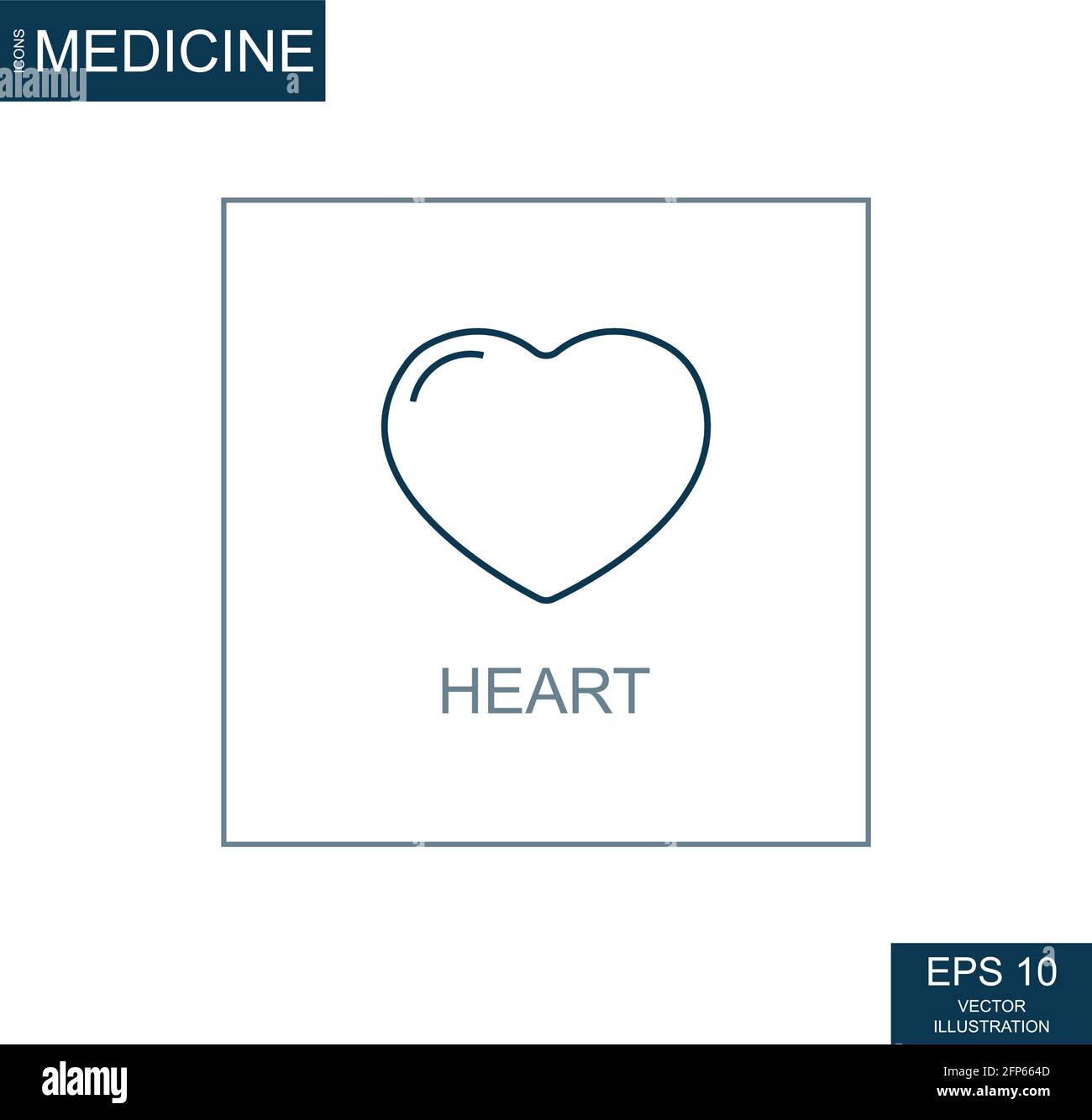Abstract web icon, science medicine heart - Vector illustration Stock ...
