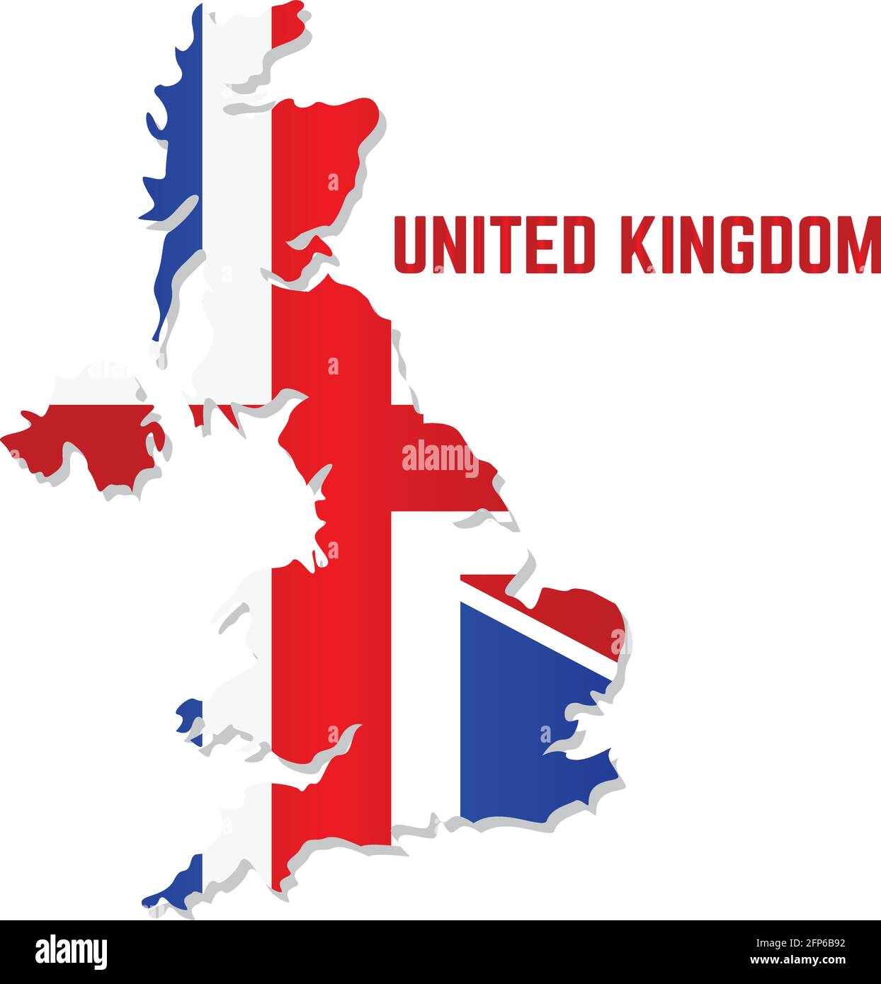 Isolated map with flag of United Kingdom Vector illustration Stock ...