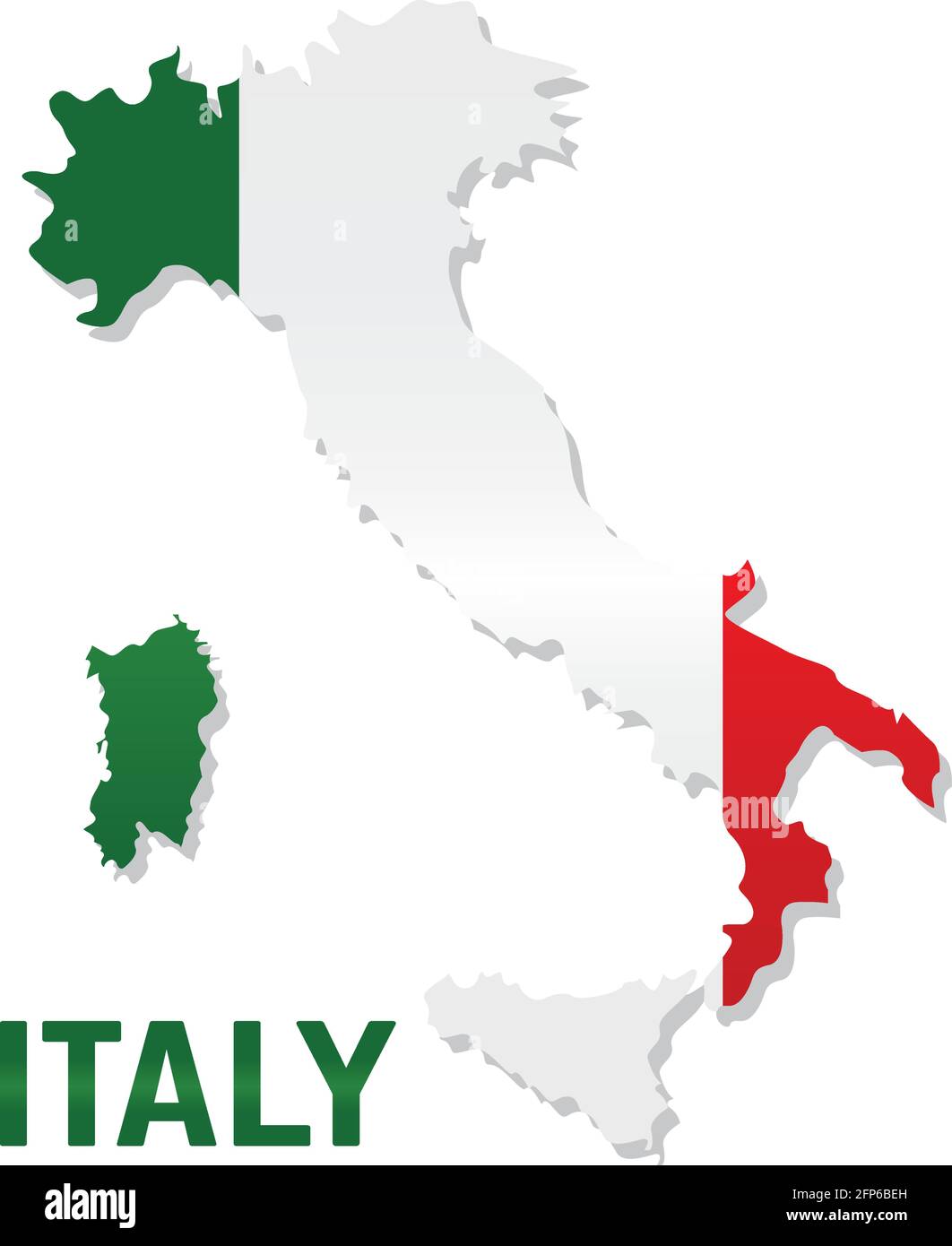Isolated map with flag of Italy Vector illustration Stock Vector Image ...