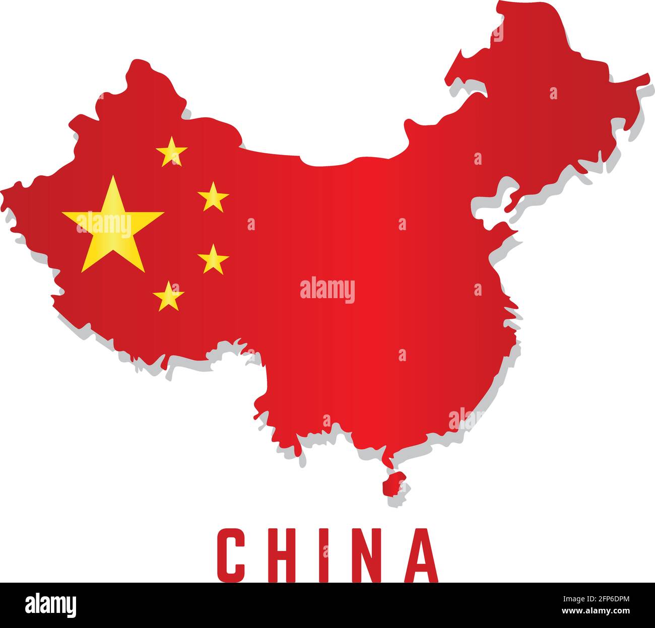 Isolated map with flag of China Vector illustration Stock Vector Image ...