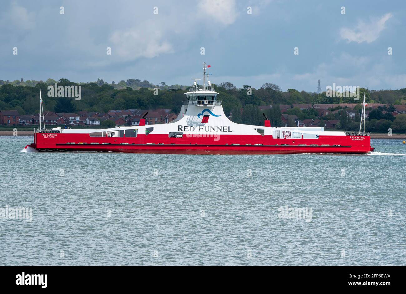 Southampton, England, UK. 2021. Red Kestrel a vehicle roro ferry ...