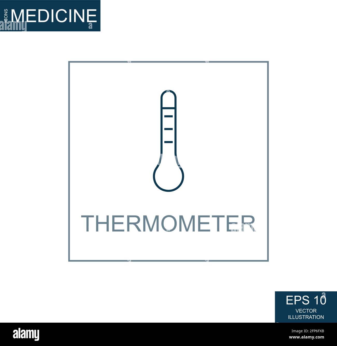 Abstract web icon, science medicine thermometer - Vector illustration ...