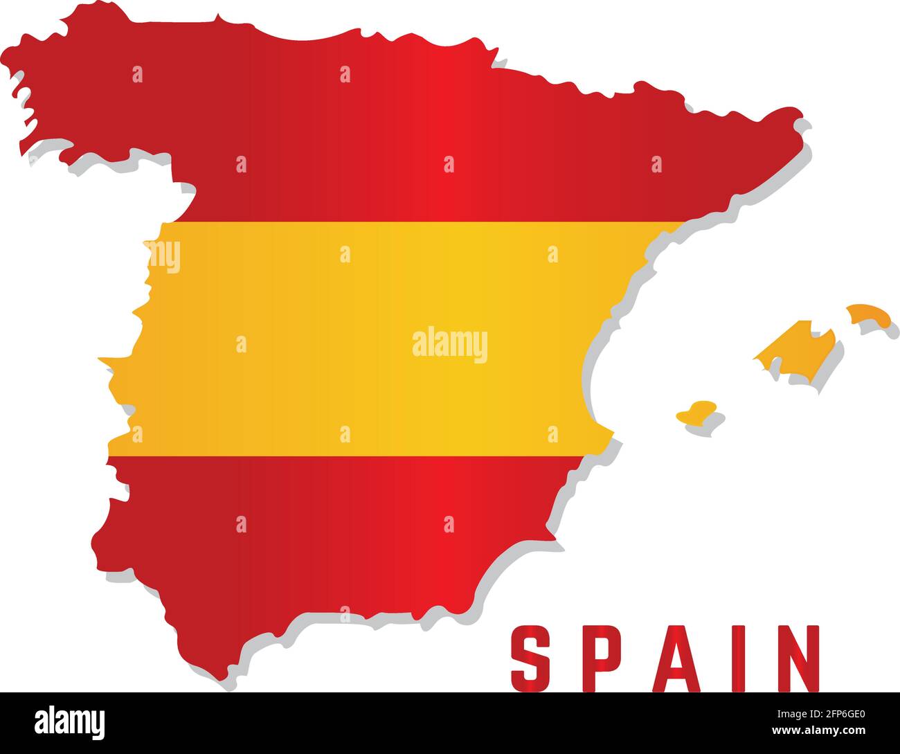 Isolated map with flag of Spain Vector illustration Stock Vector Image ...