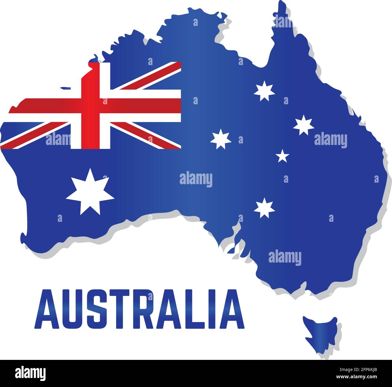 Isolated map with flag of Australia Vector illustration Stock Vector ...