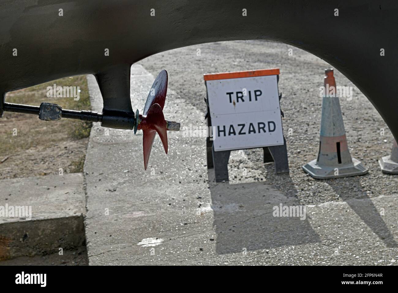 boat yard warning sign Stock Photo - Alamy