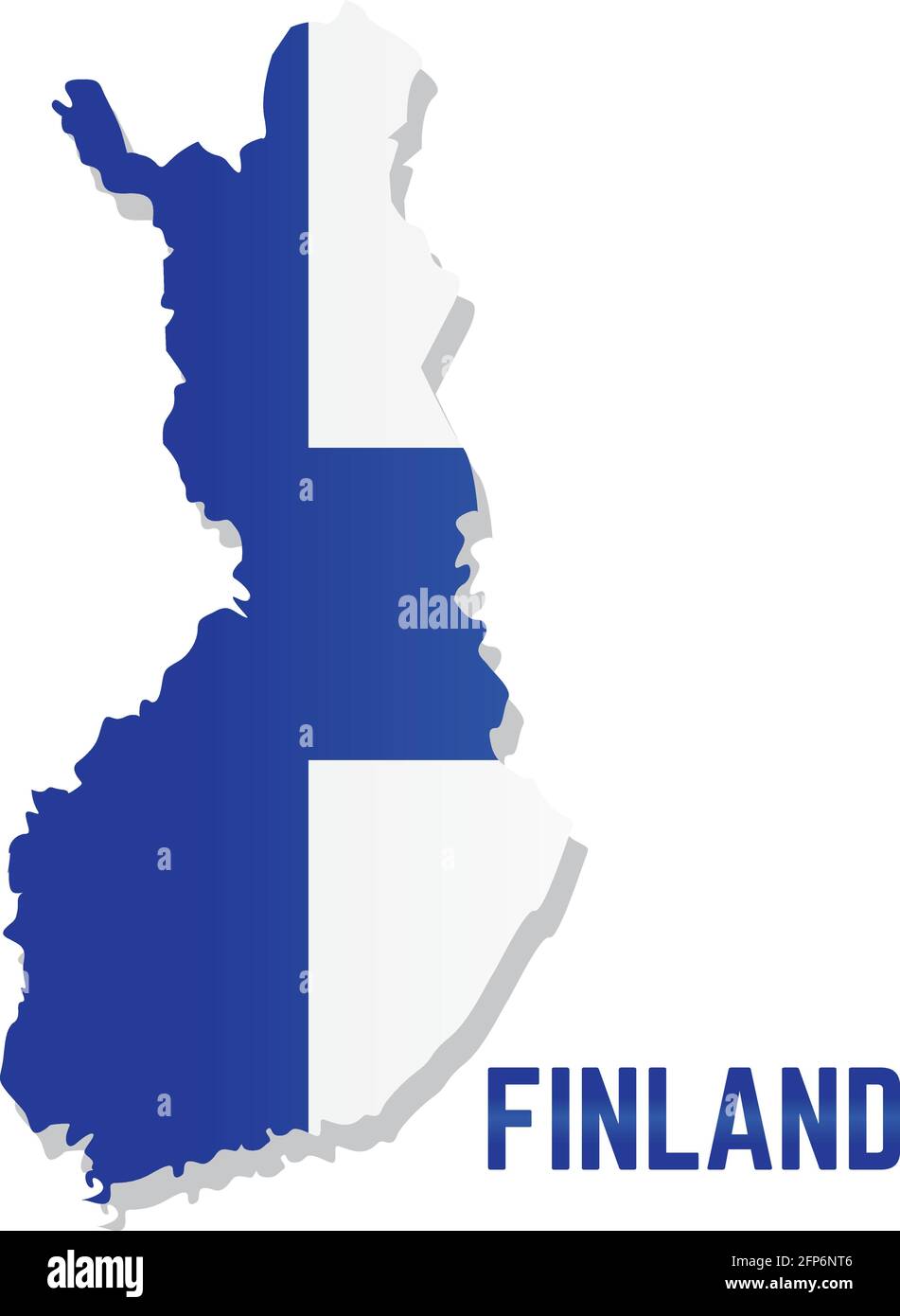 Isolated map with flag of Finland Vector illustration Stock Vector ...