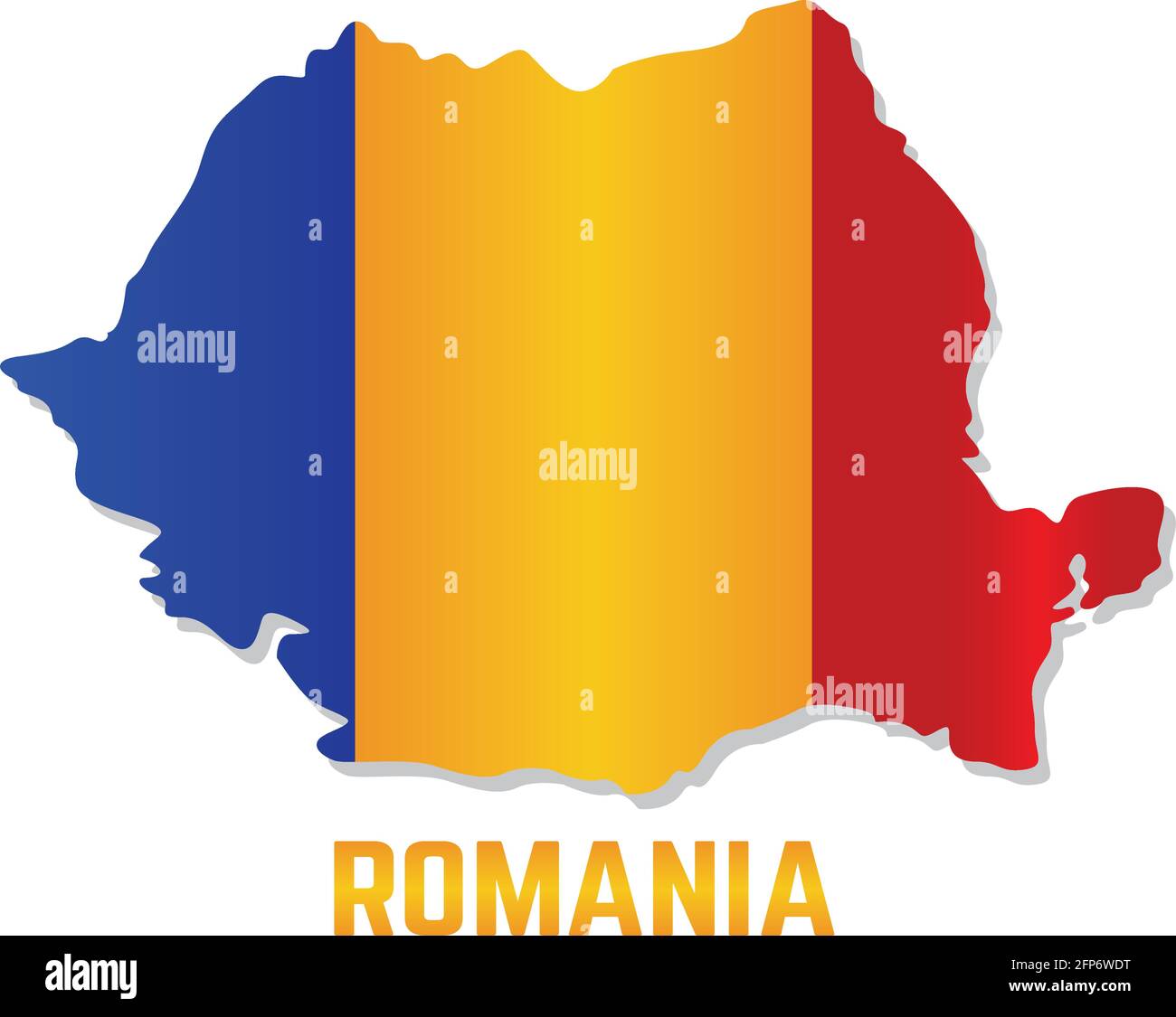Isolated map with flag of Romania Vector illustration Stock Vector ...