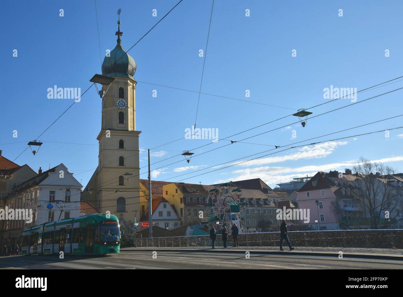 Cityscape with scenic view of Franziskanerkirche, a 14th century Gothic ...