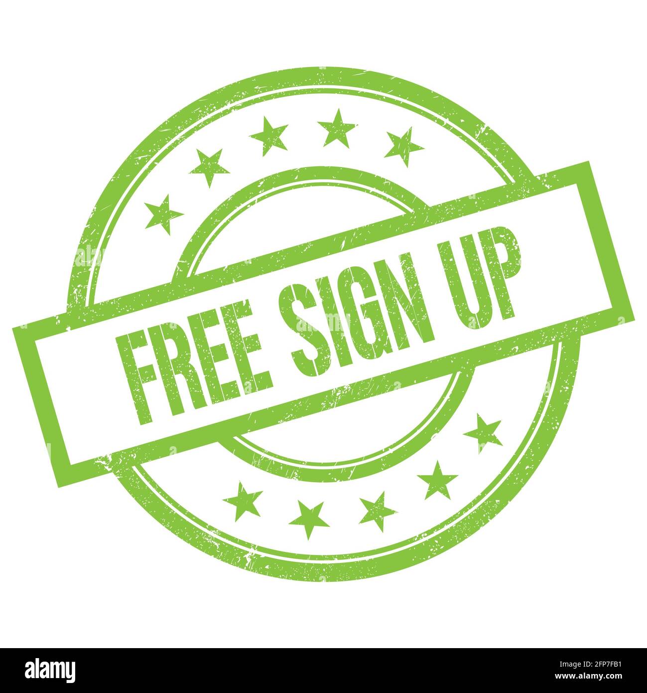 FREE SIGN UP text written on green round vintage rubber stamp Stock ...