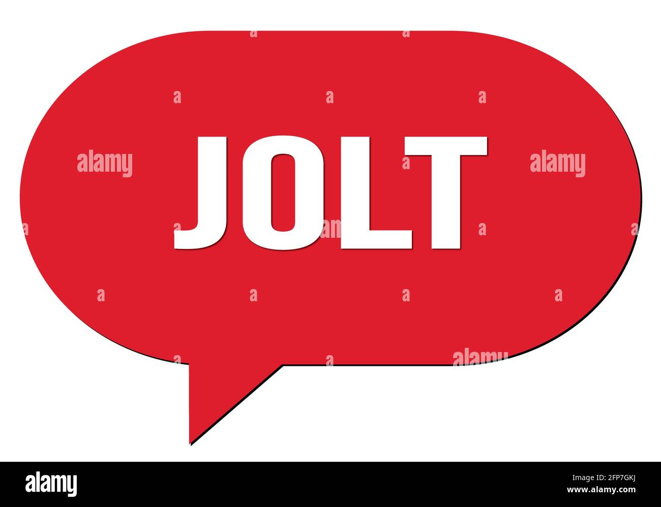 JOLT text written in a red speech bubble stamp Stock Photo - Alamy
