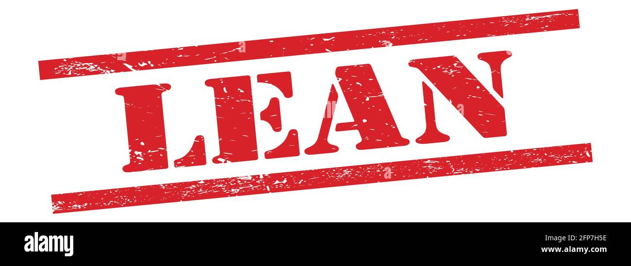 LEAN text on red grungy vintage rubber stamp Stock Photo - Alamy