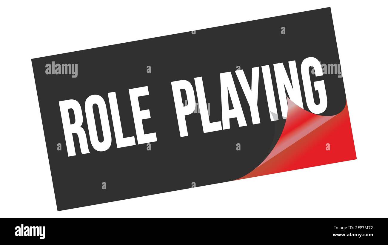 ROLE PLAYING text written on black red sticker stamp Stock Photo - Alamy