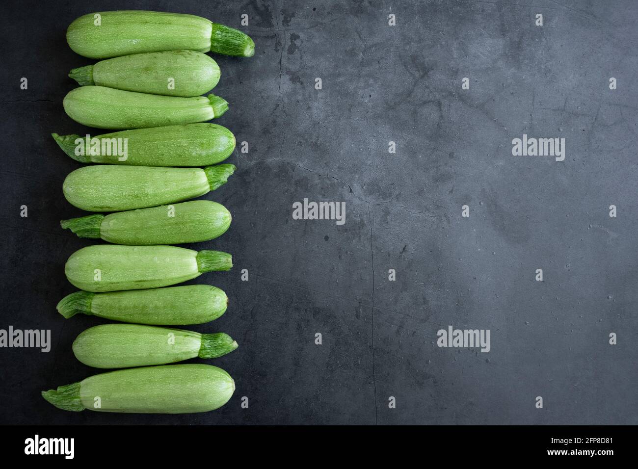 Fresh spring vegetables - zucchini, fresh garlic, wild fennel and ...