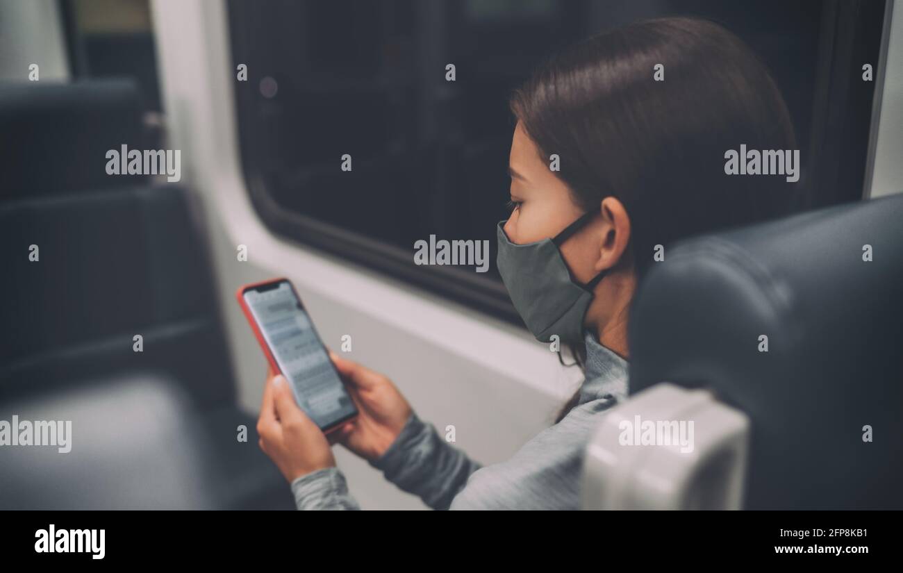 Face mask train woman uk hi-res stock photography and images - Alamy