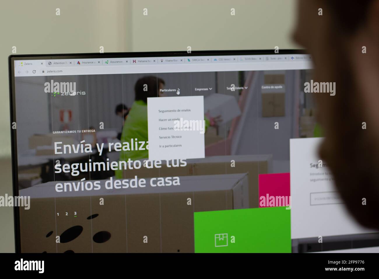 New York, USA - 1 May 2021: Zeleris company website on screen ...