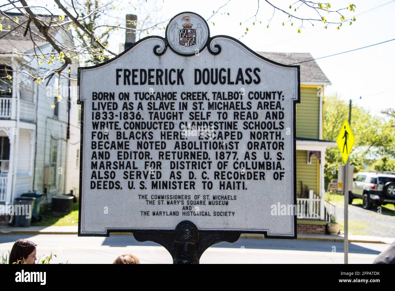 Plaque honoring Frederick Douglass in St. Michael`s, Talbot County ...