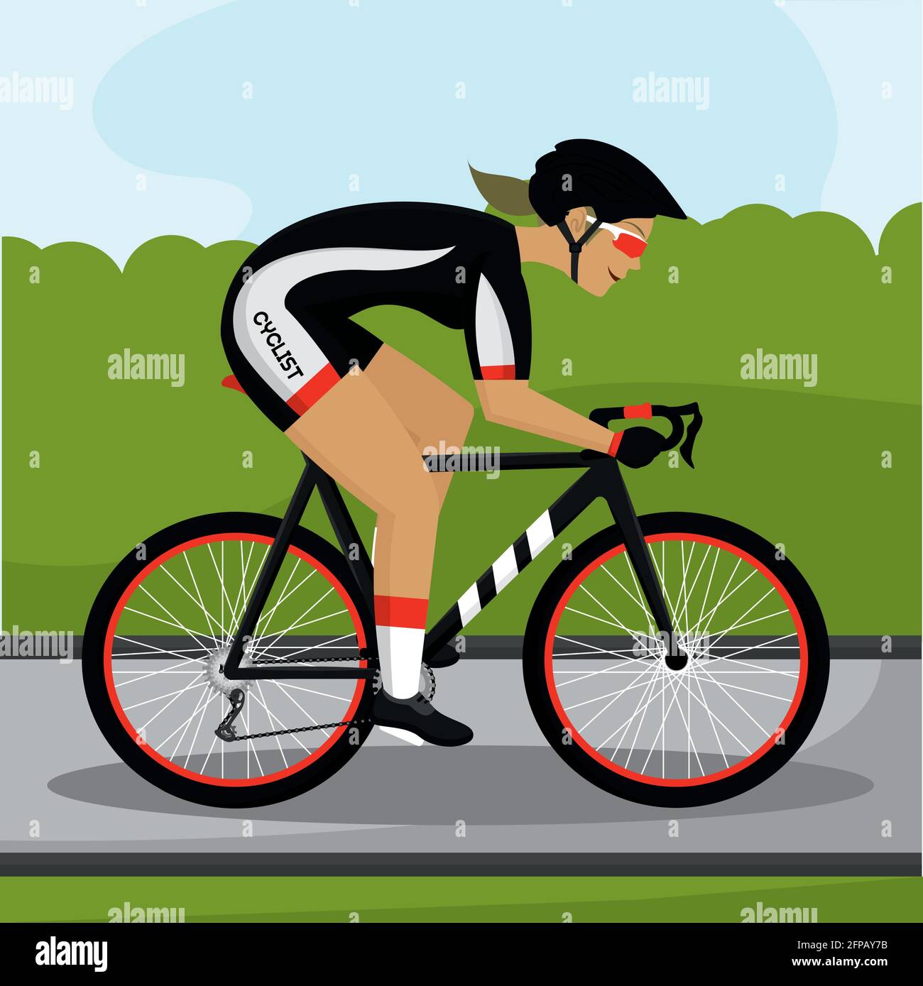Professional female cyclist Stock Vector Images - Alamy