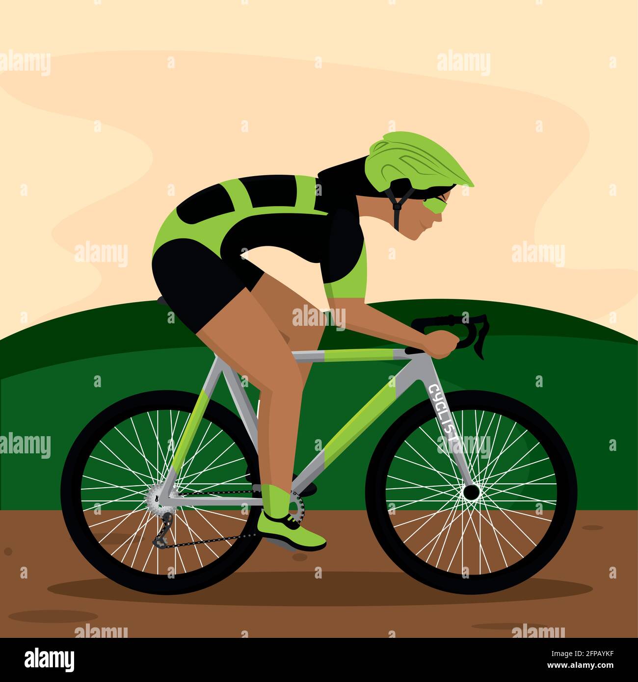 Woman riding bicycle Professional cyclist Cycling Vector illustration ...