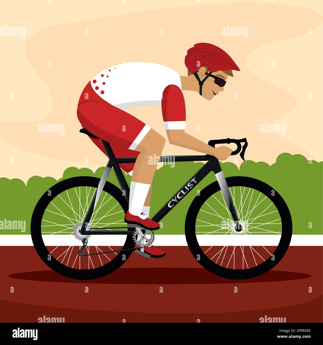 Man riding bicycle Professional cyclist Cycling Vector illustration ...