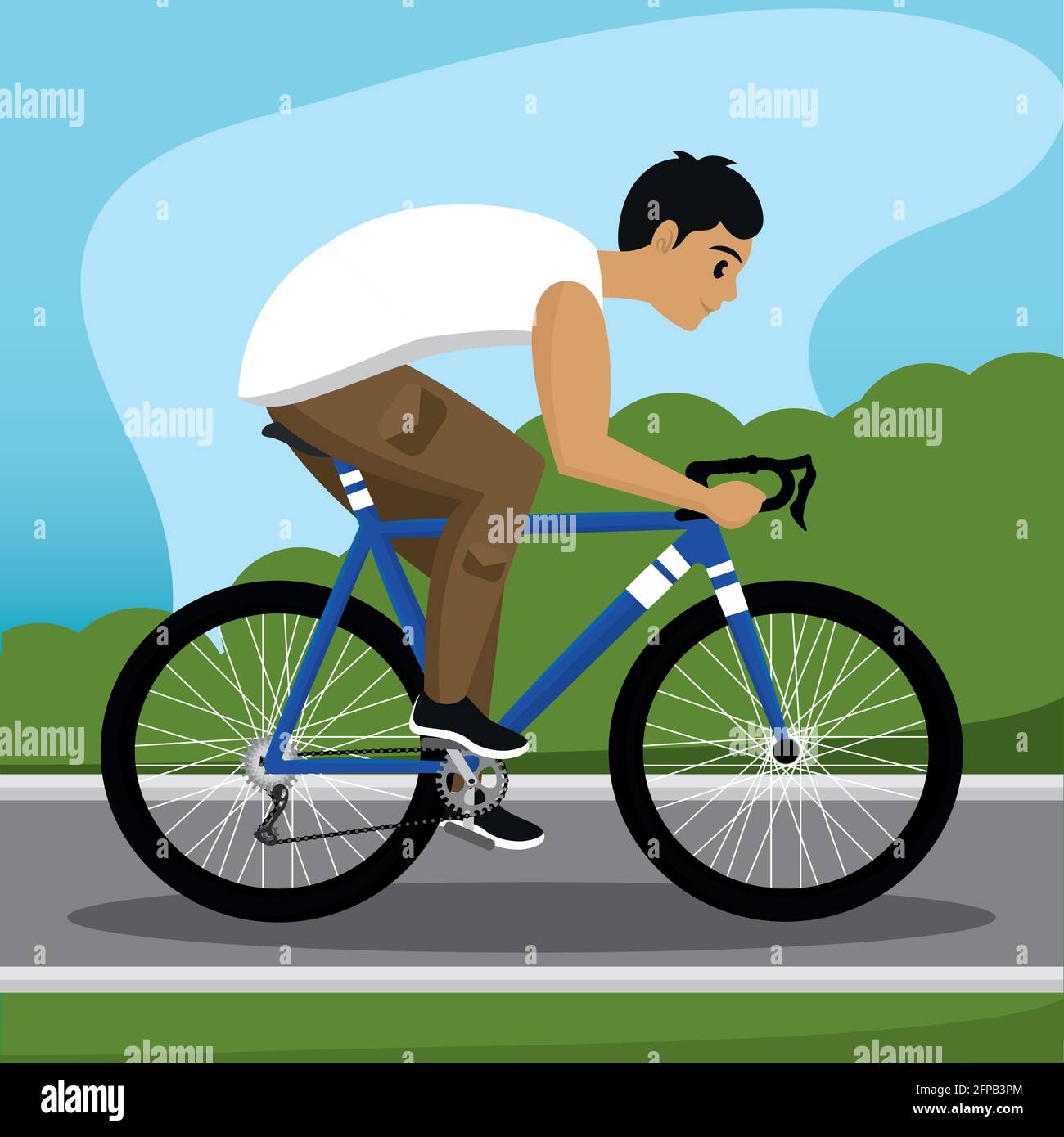 Isolated man riding bicycle Cycling Vector illustration Stock Vector ...