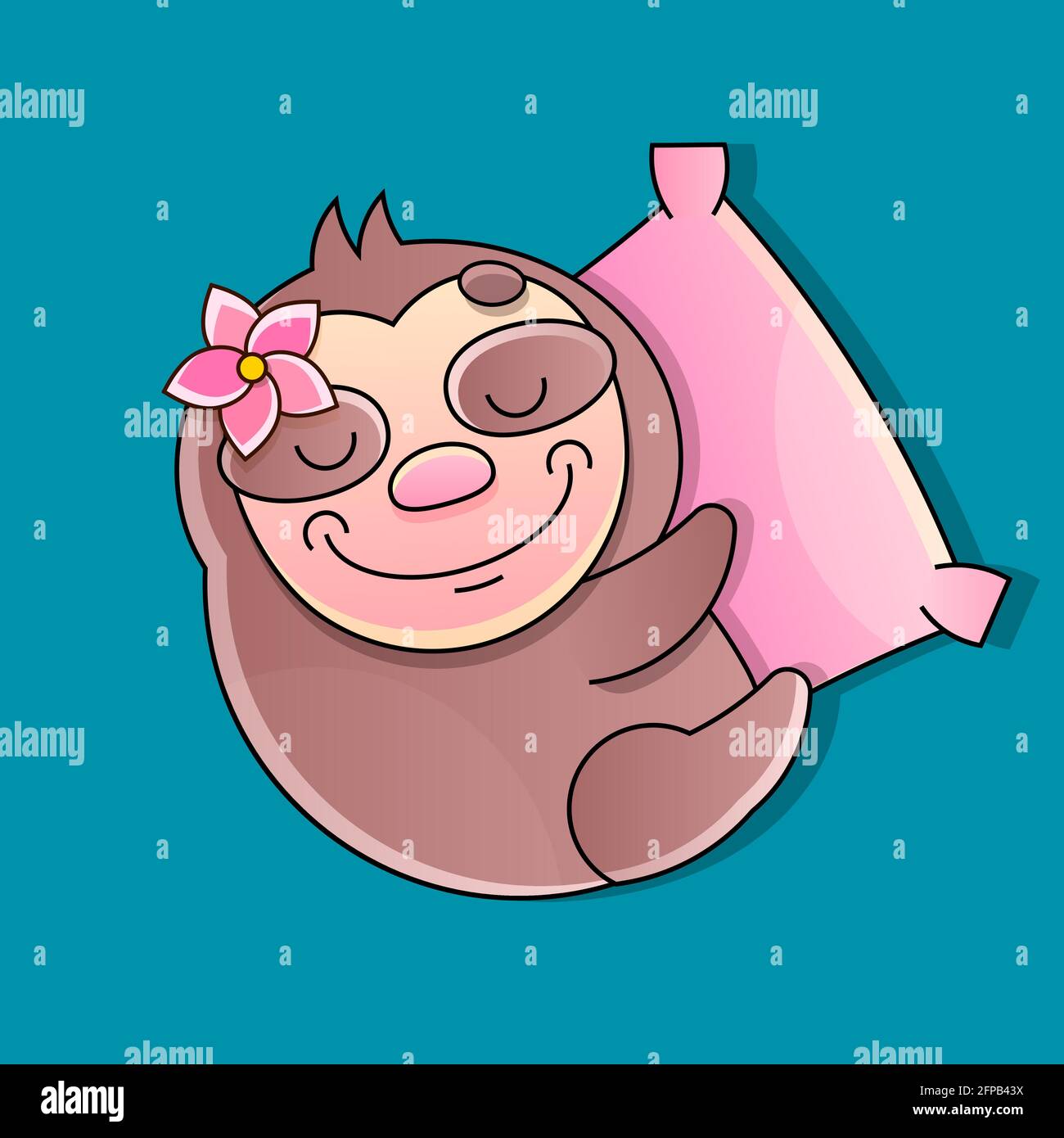 Sleeping sloth tree Stock Vector Images - Alamy