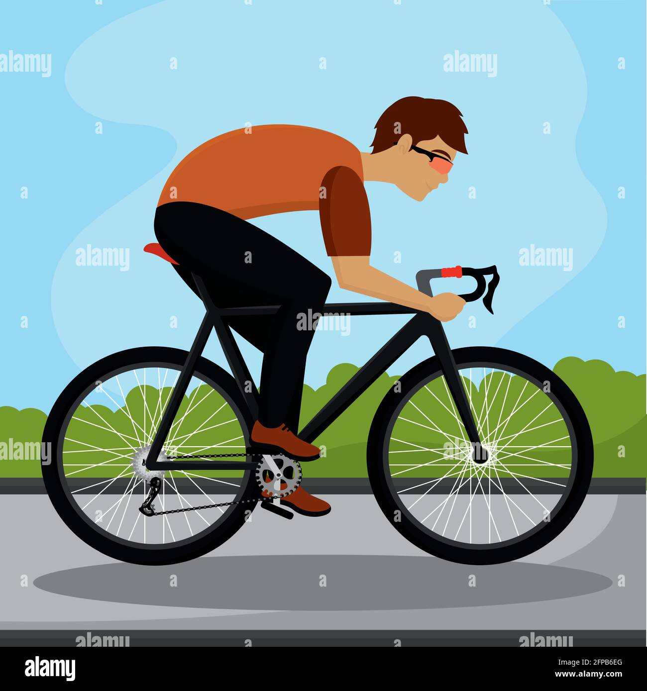 Isolated man riding bicycle Cycling Vector illustration Stock Vector ...