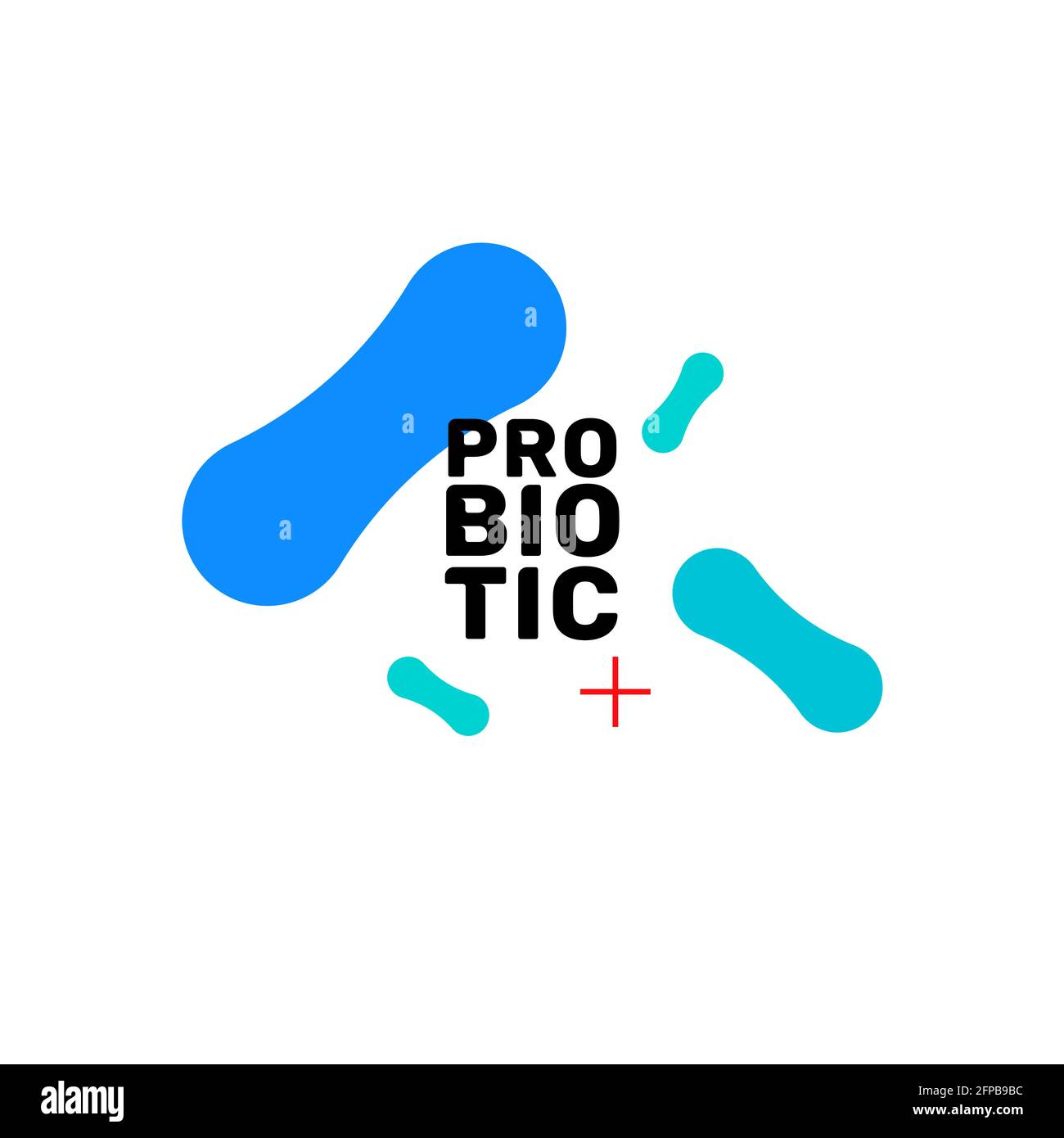Probiotic bacteria logo. Bifidobacteria lactobacillus gut acidophilus ...