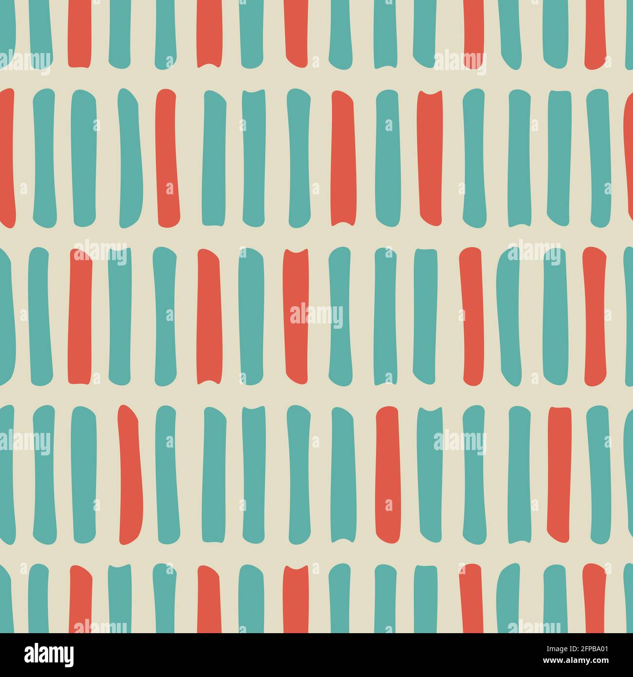 Seamless pattern with blue and red shabby strokes or lines on beige ...
