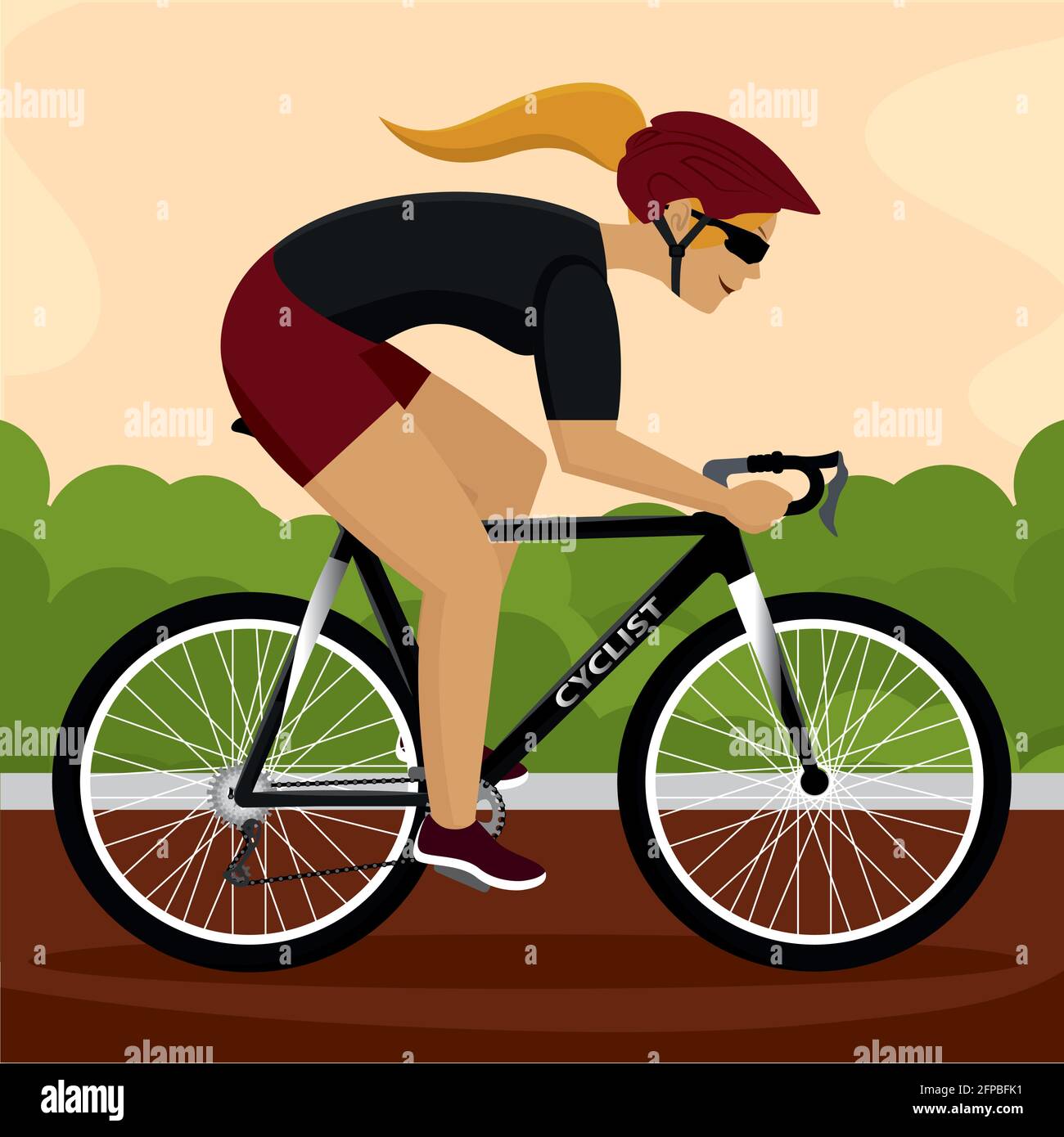 Isolated woman riding bicycle Cycling Vector illustration Stock Vector ...