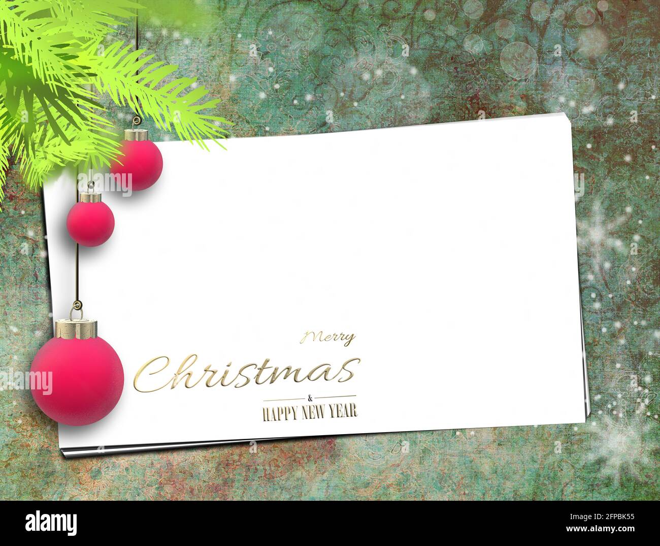 Christmas holiday greetings, mock up. Place for text, copy space. Xmas ...