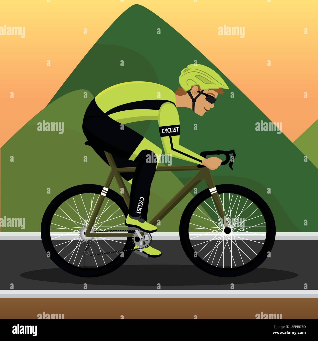 Professional road cyclist vector image Stock Vector Images - Alamy