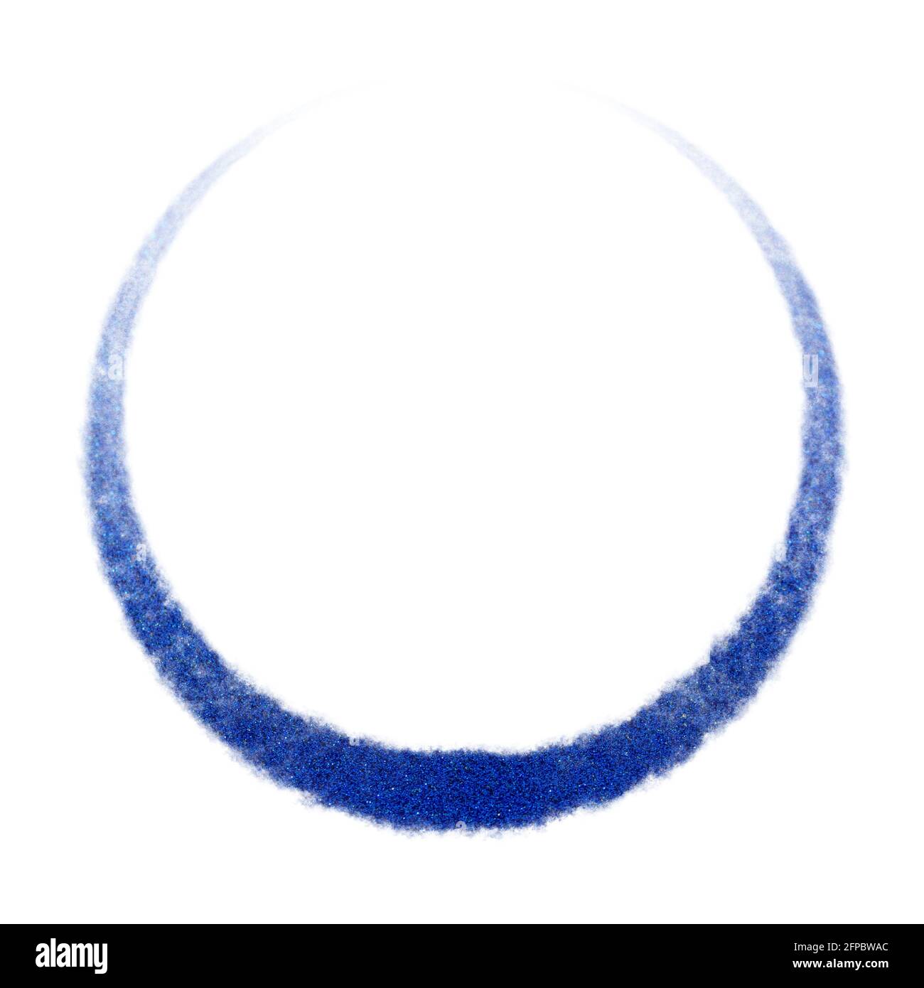 Smear circle of blue glitter isolated on white background. Glitter ...