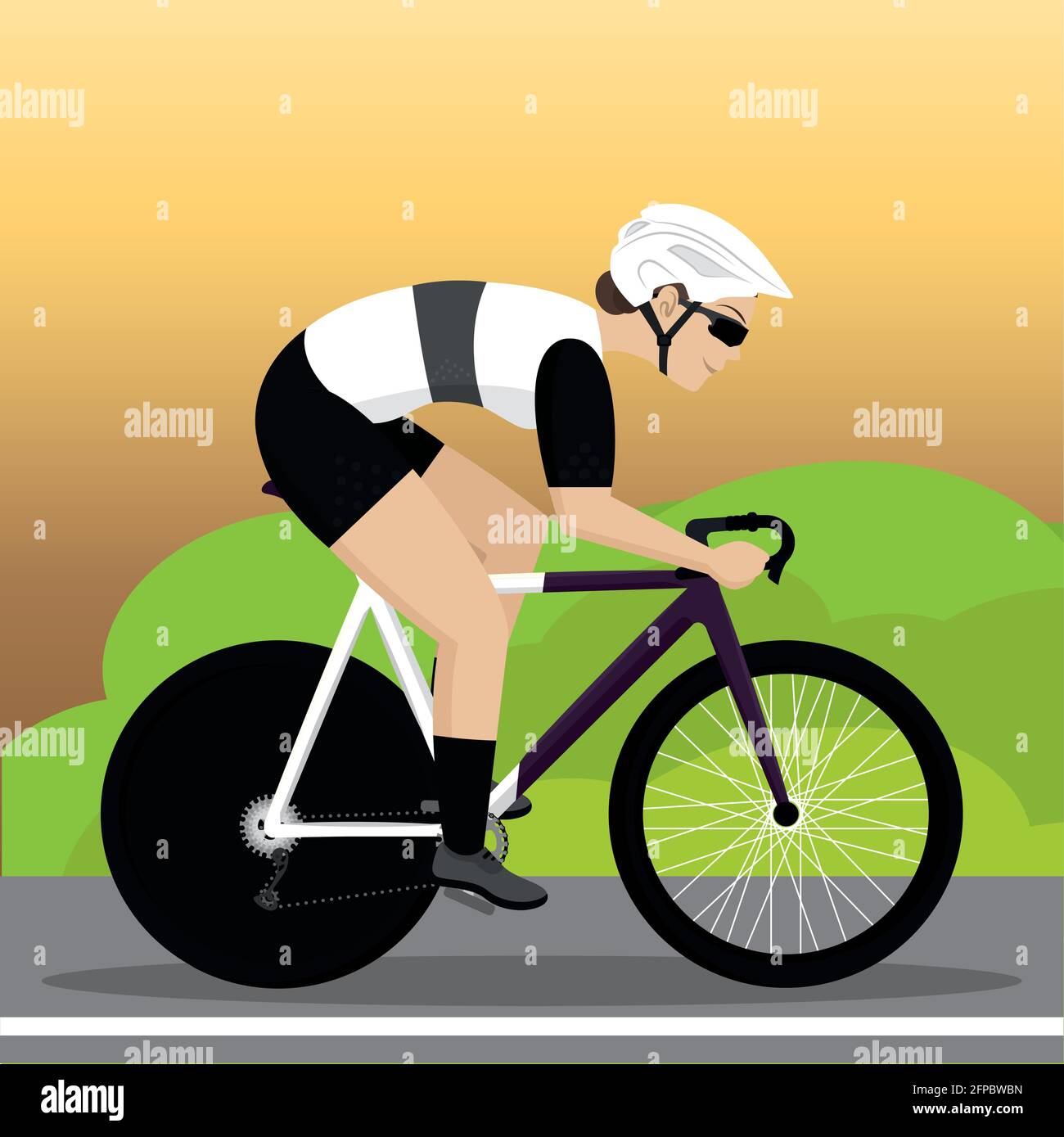Professional female cyclist Stock Vector Images - Alamy