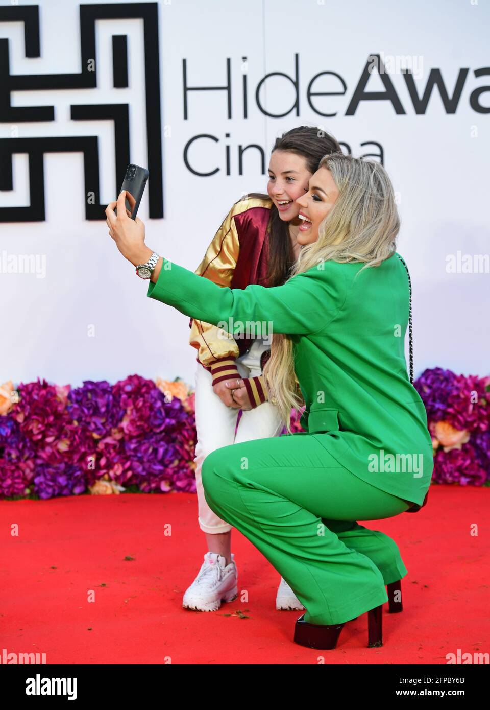 Lily Aspell (left) and Tallia Storm take a selfie whilst attending an ...