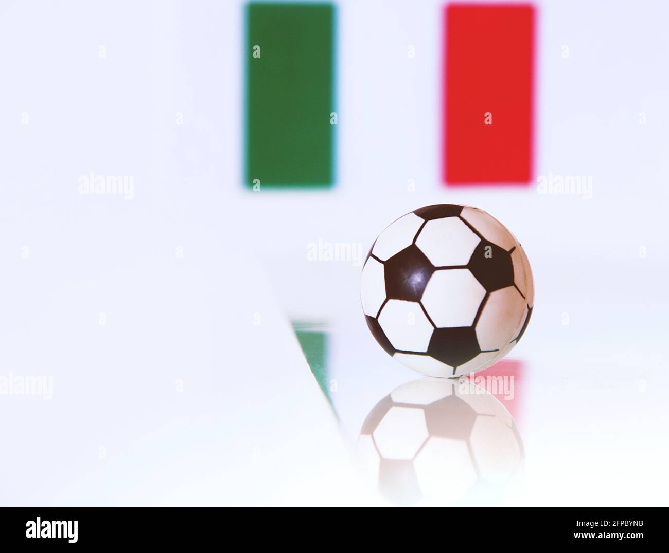 Soccer ball with the italian flag as background. Italian soccer concept ...