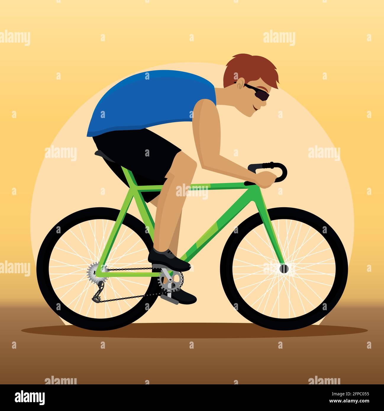 Isolated man riding bicycle Cycling Vector illustration Stock Vector ...